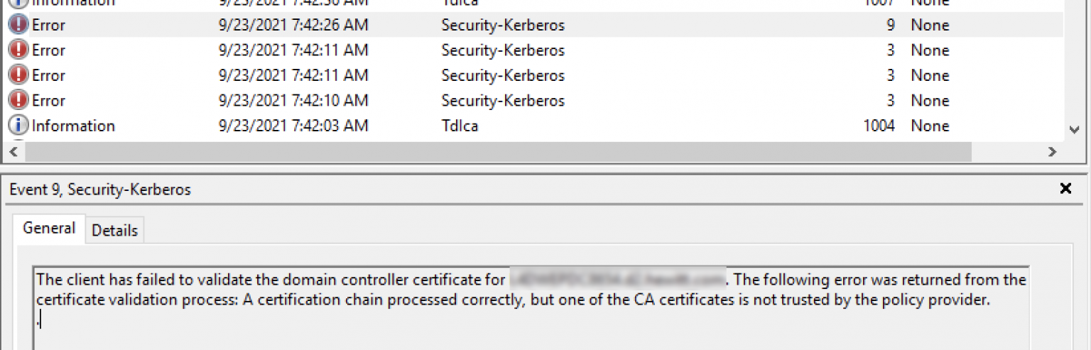 Issue: Citrix FAS SSO "Incorrect Username or Password" Kerberos Event ID 9