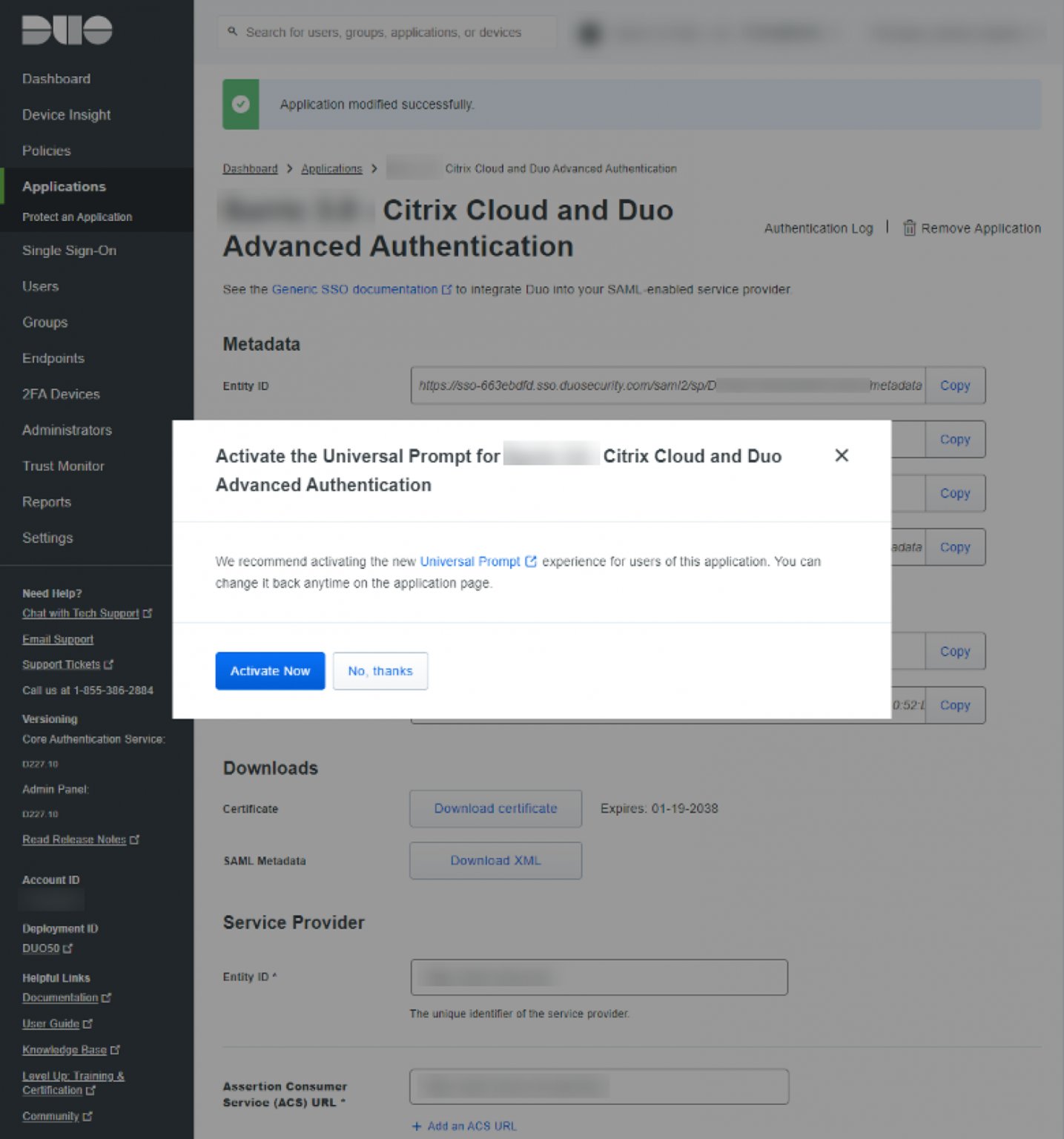 HowTo: Integrate Duo SAML with Citrix Workspace Service (Citrix Cloud)