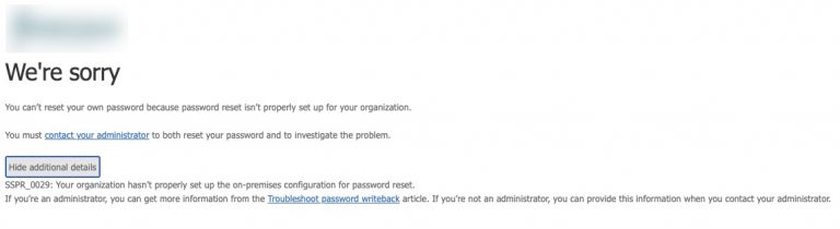 Issue: Azure AD SSPR Fails for Some Users SSPR_0029