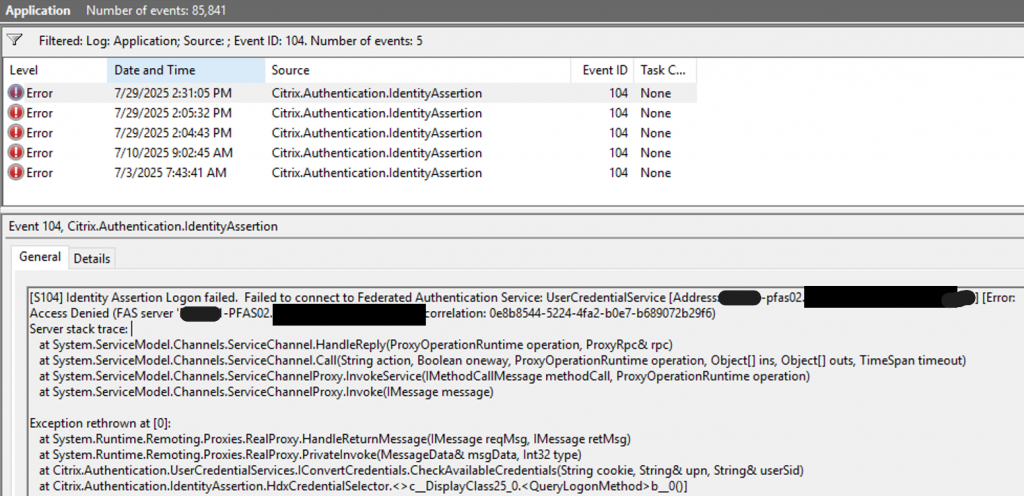 Citrix FAS Configuration Failures – Banish S104 “Access Denied” Error