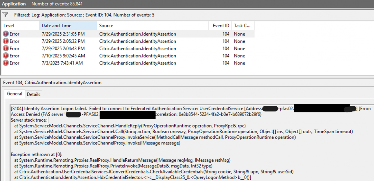 Citrix FAS Configuration Failures – Banish S104 “Access Denied” Error